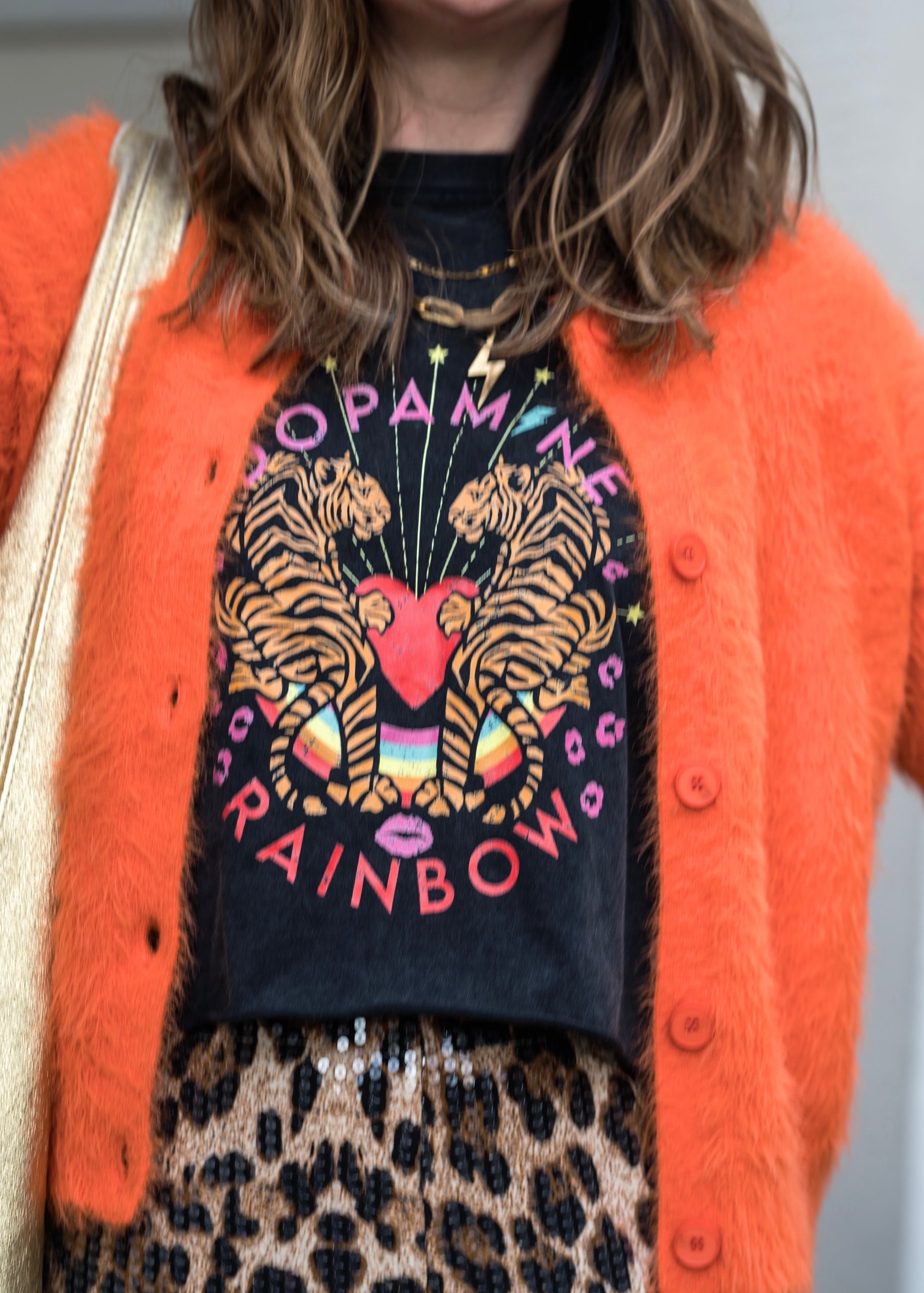 Black Dopamine Rainbow graphic t shirt – Neon Marl