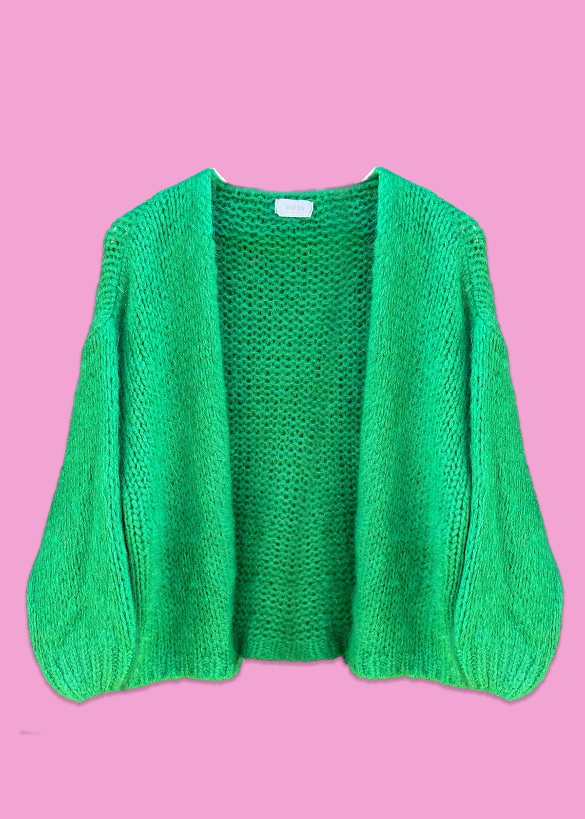 Emerald Green mohair blend cardigan – Neon Marl