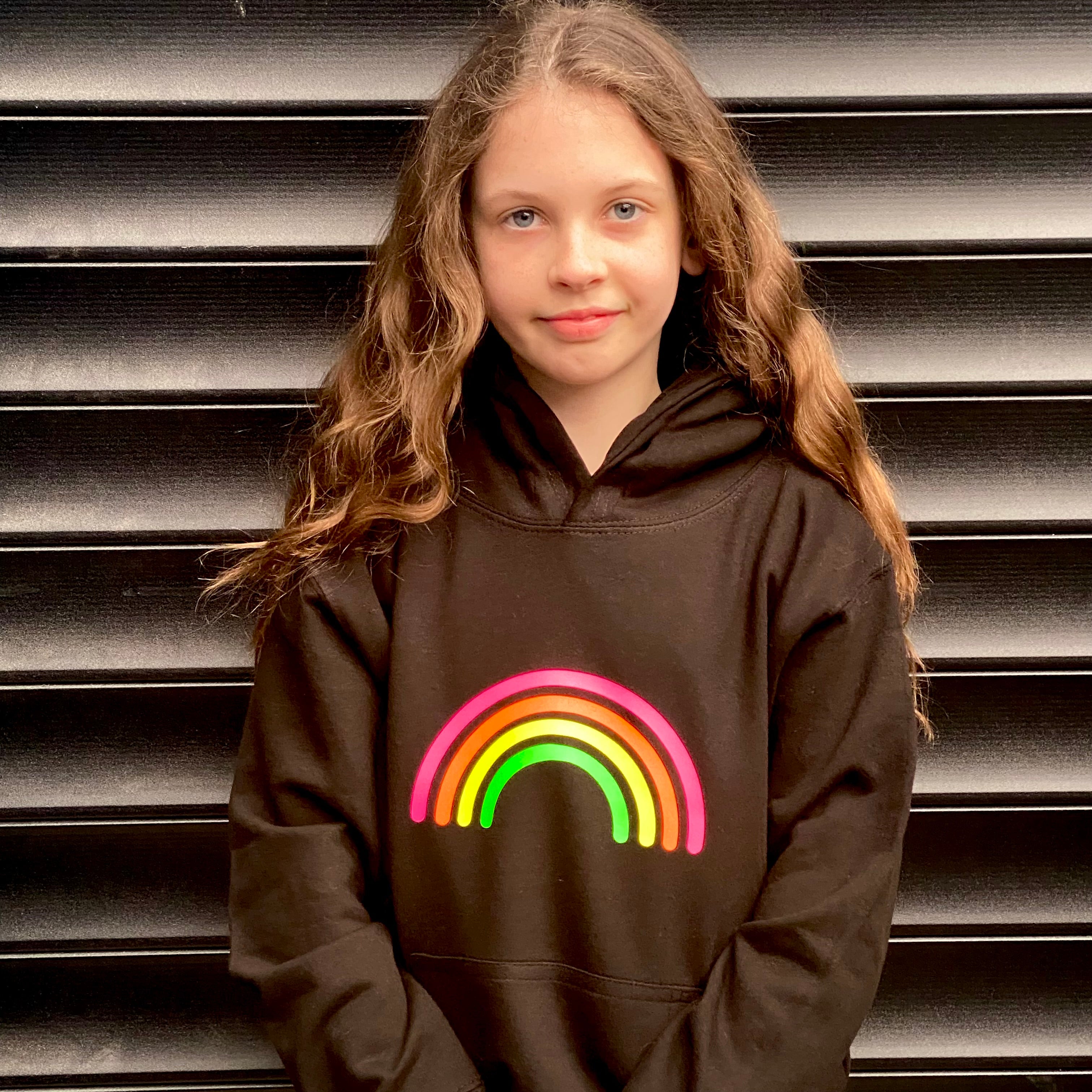 Kids Multi Neon RAINBOW hoodie – Neon Marl